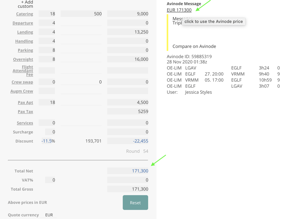 Manually Amending Your Prices and Fees
