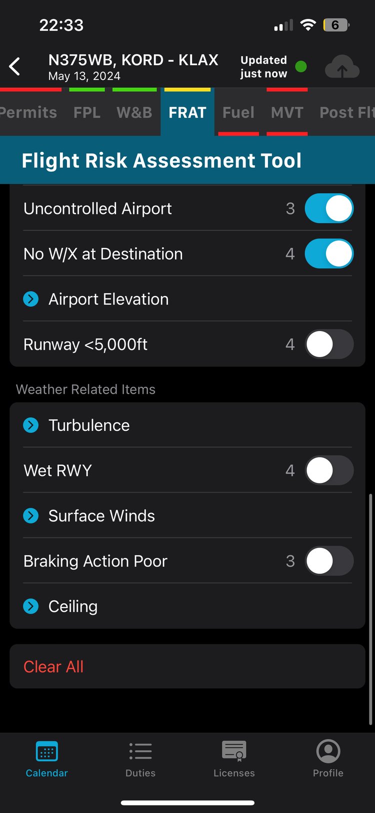 FRAT (Flight Risk Assessment Tool)