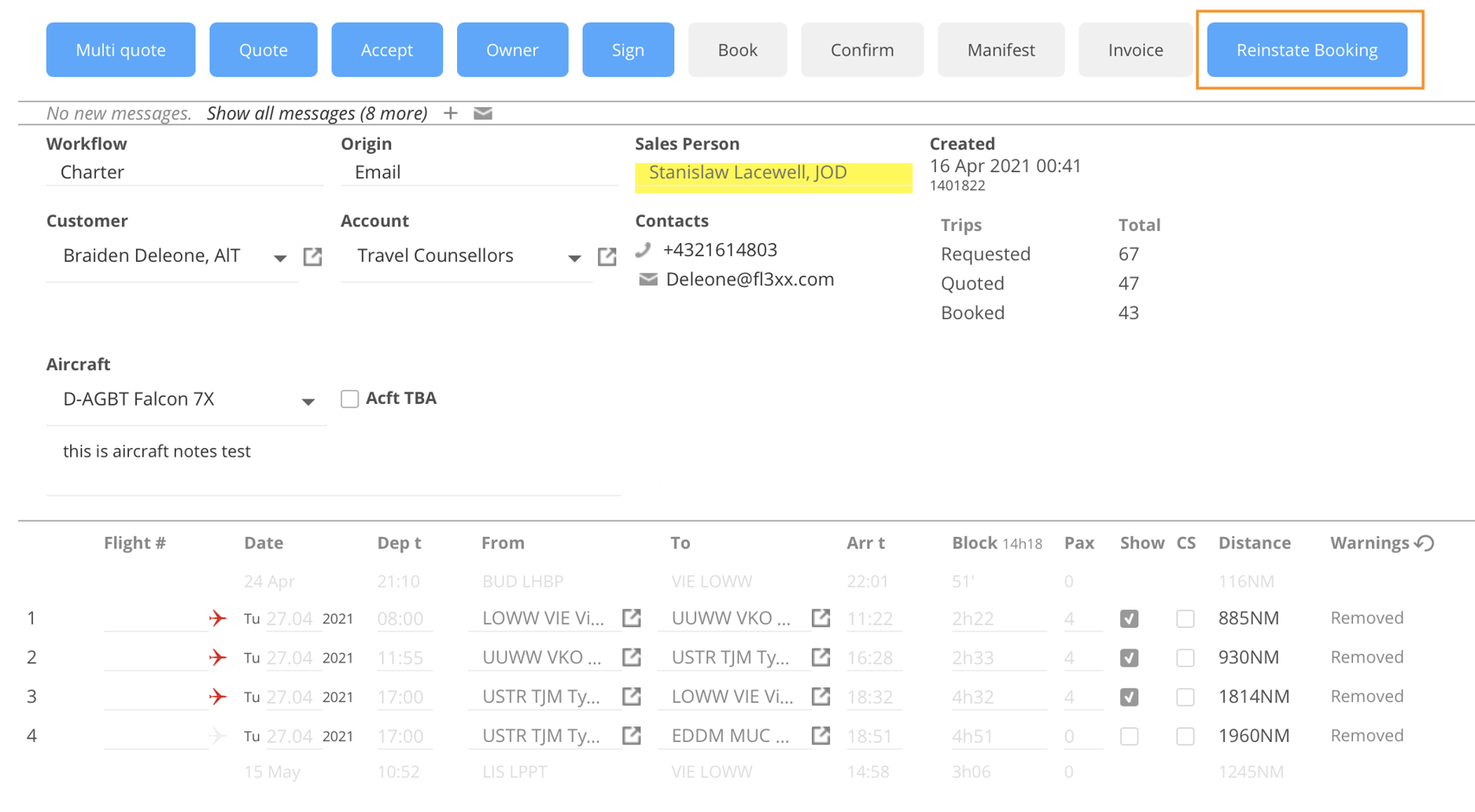 Sales Workflow Sequence