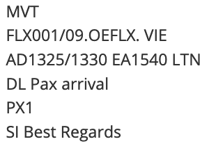 Flight Strip Item: Movement Messages
