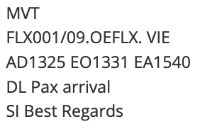 Flight Strip Item: Movement Messages