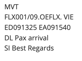 Flight Strip Item: Movement Messages